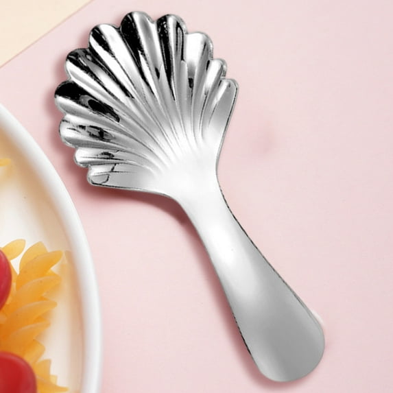 304 Stainless Steel Shell-Shaped Mini Dessert Spoon,Short Handle Spoon ...