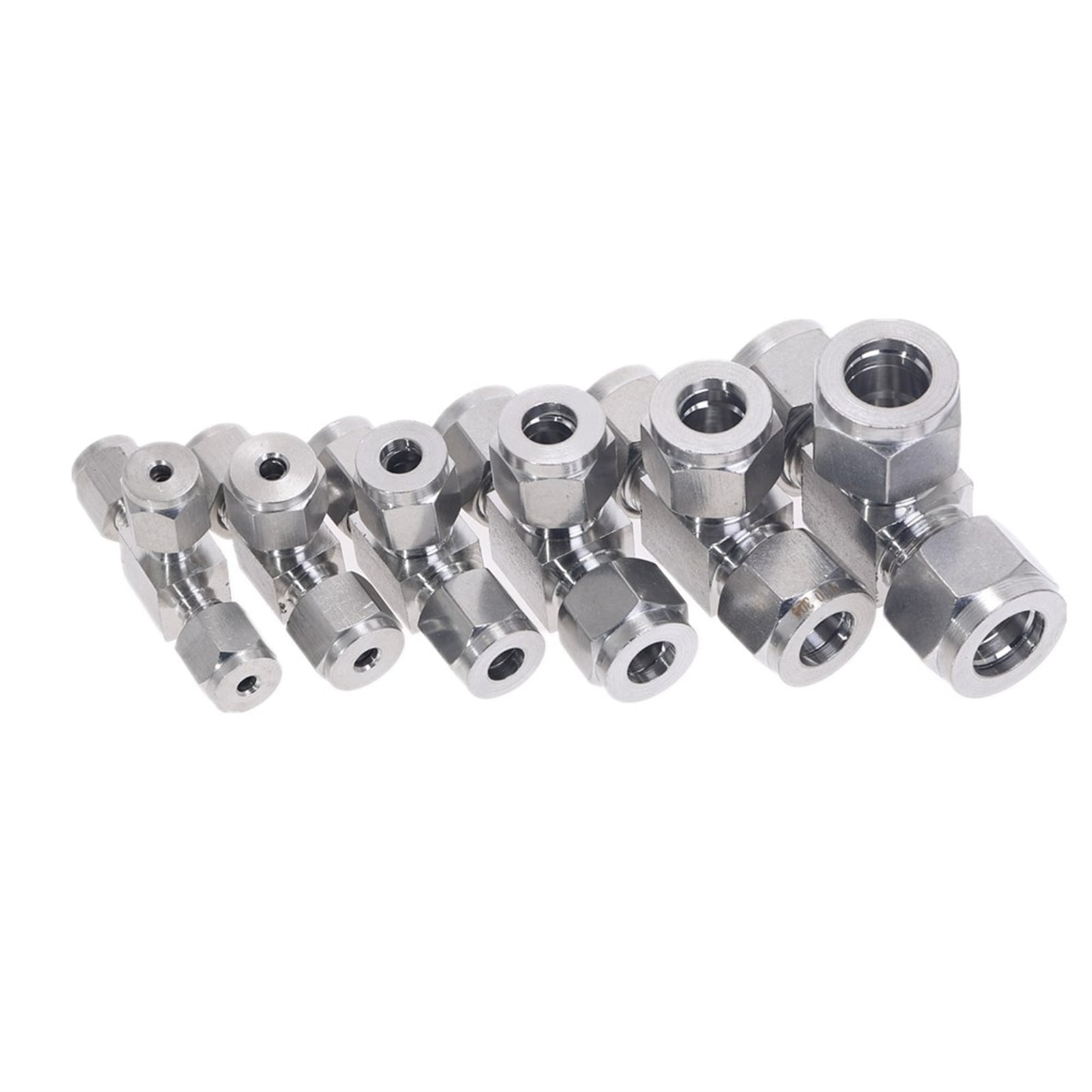 304 Stainless Steel Single Ferrule Tee Tube Fitting Ferrule Connector Pipe Fittings T Type 3 Way ...