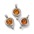 304 Stainless Steel Single Rhinestone Connector Charms Flat Round Links ...