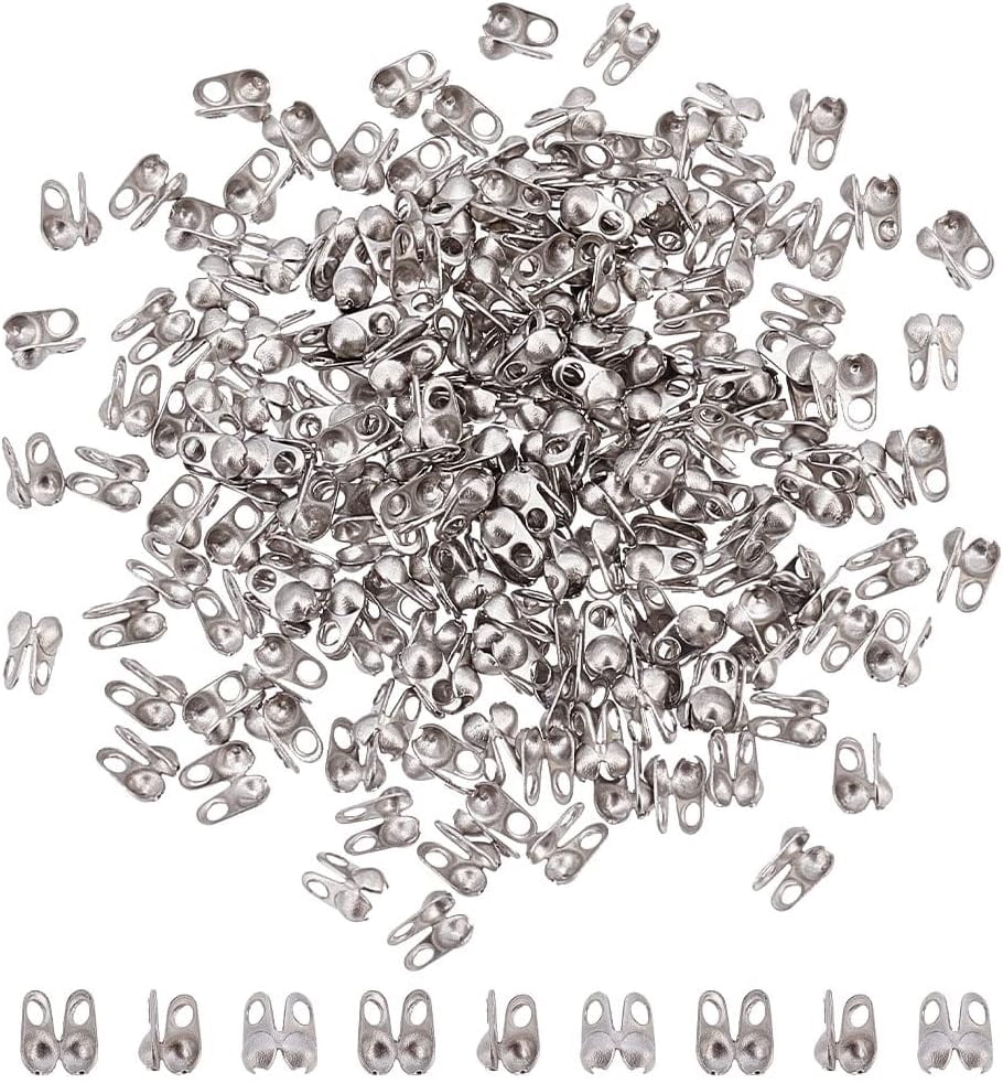 304 Stainless Steel Smooth Surface Bead Tips Calotte Ends Clamshell ...