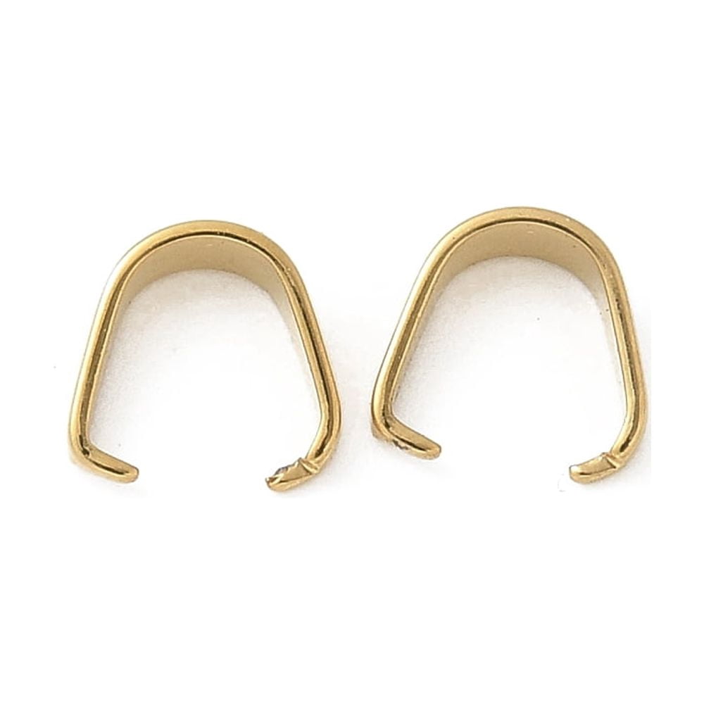 304 Stainless Steel Snap On Bails Ion Plating(IP) Real 18K Gold Plated ...