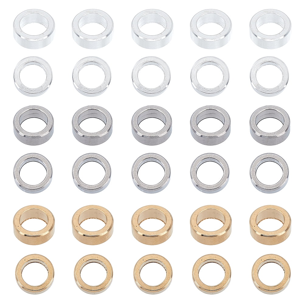 304 Stainless Steel Spacer Beads Flat Round Mixed Color 6x2mm Hole: 4mm ...