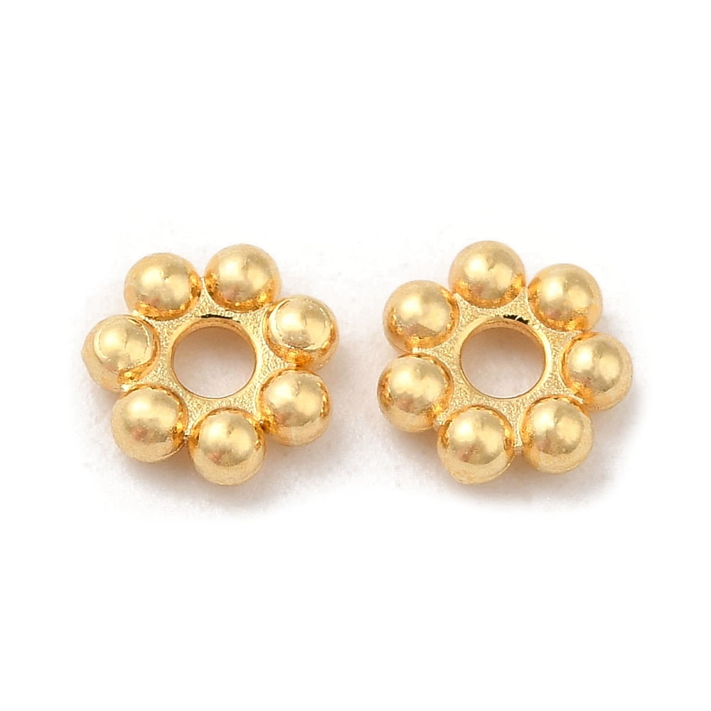 304 Stainless Steel Spacer Beads Flower Granulated Beads Real 18K Gold ...