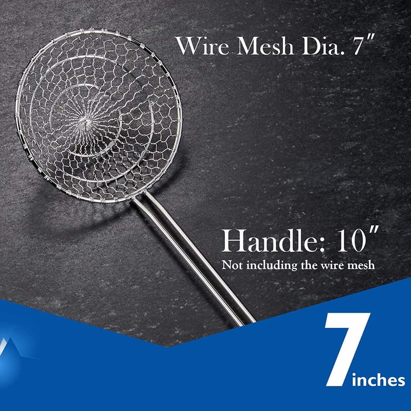 304 Stainless Steel Spider Strainer, Cooking Skimmer Ladle for Food ...