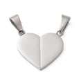 304 Stainless Steel Split Pendants Couple Pendants Heart Charm ...