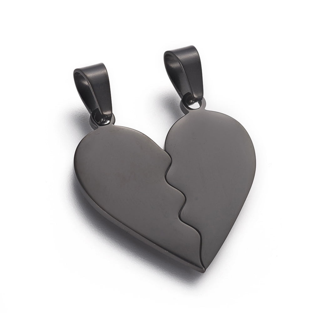 304 Stainless Steel Split Pendants Valentine's Day Jewelry Double Heart ...