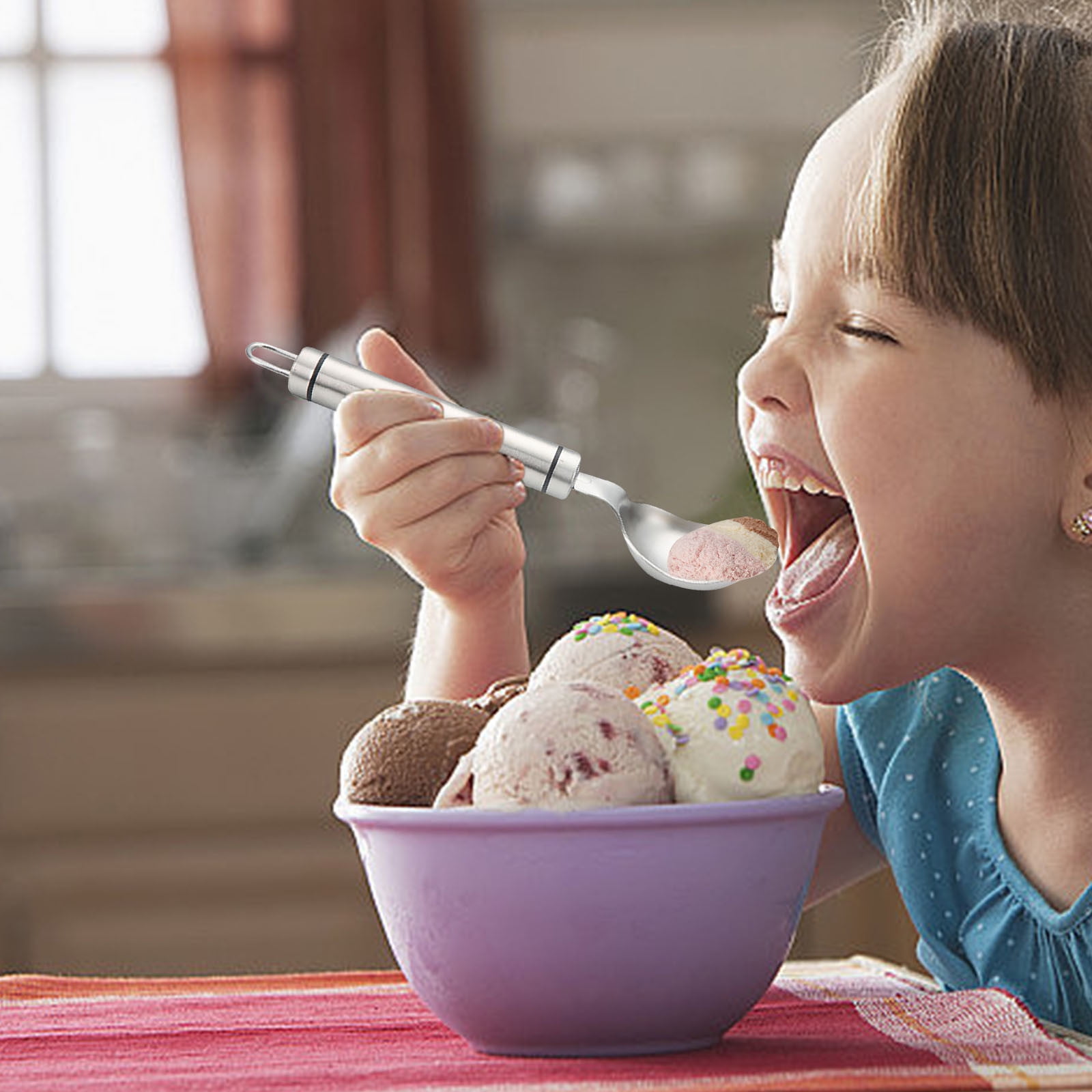 304 Stainless Steel Spoon Wooden Handle Ice Cream Spoon Ice Cream Spoon ...