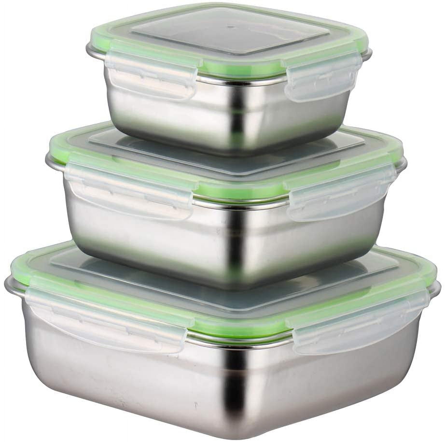 304 Stainless Steel Square Food Storage Lunch Box Containers Eco ...