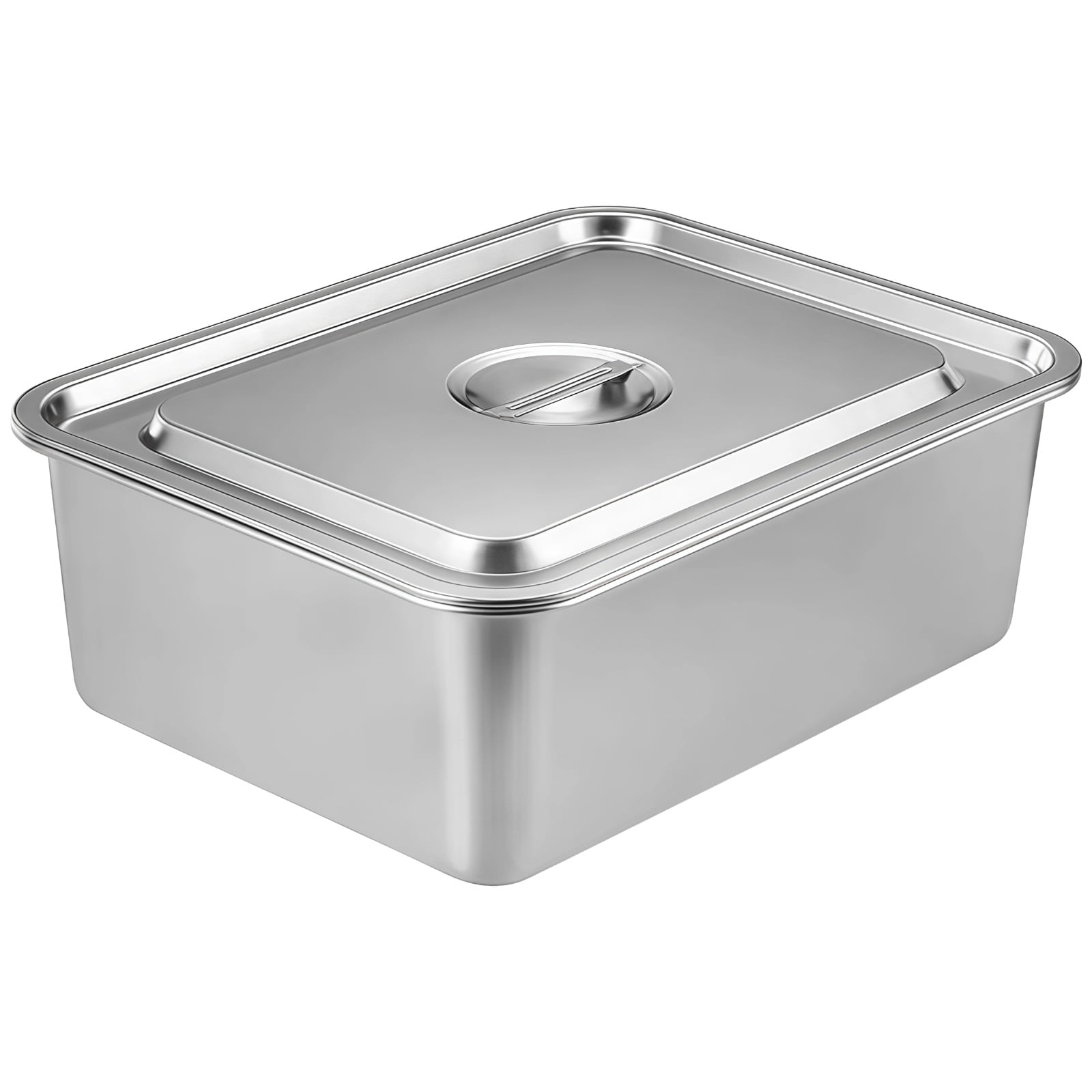 304 Stainless Steel Steam Table Pan With Lid, 14.2 x 10.6 x 2.8 Inch ...