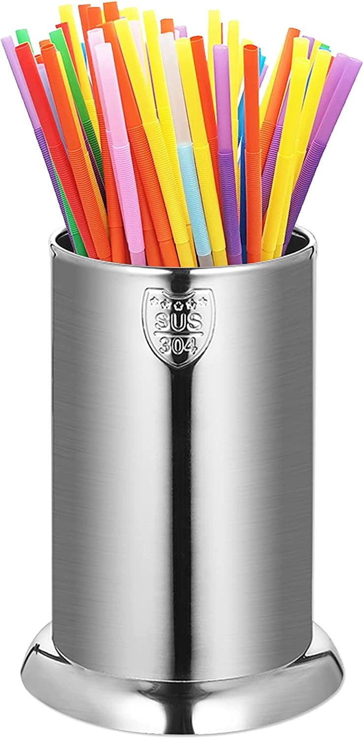 304 Stainless Steel Straw Holder, Counter-top Straw Dispenser, Cutlery ...