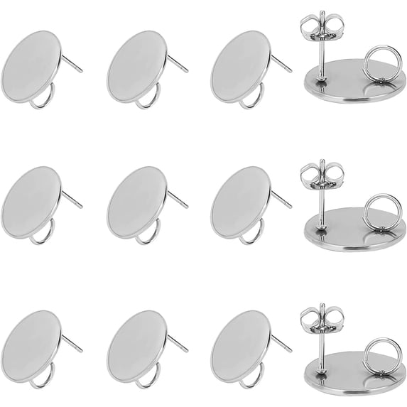304 Stainless Steel Stud Earring Findings Ear Nuts Earring Backs Flat ...