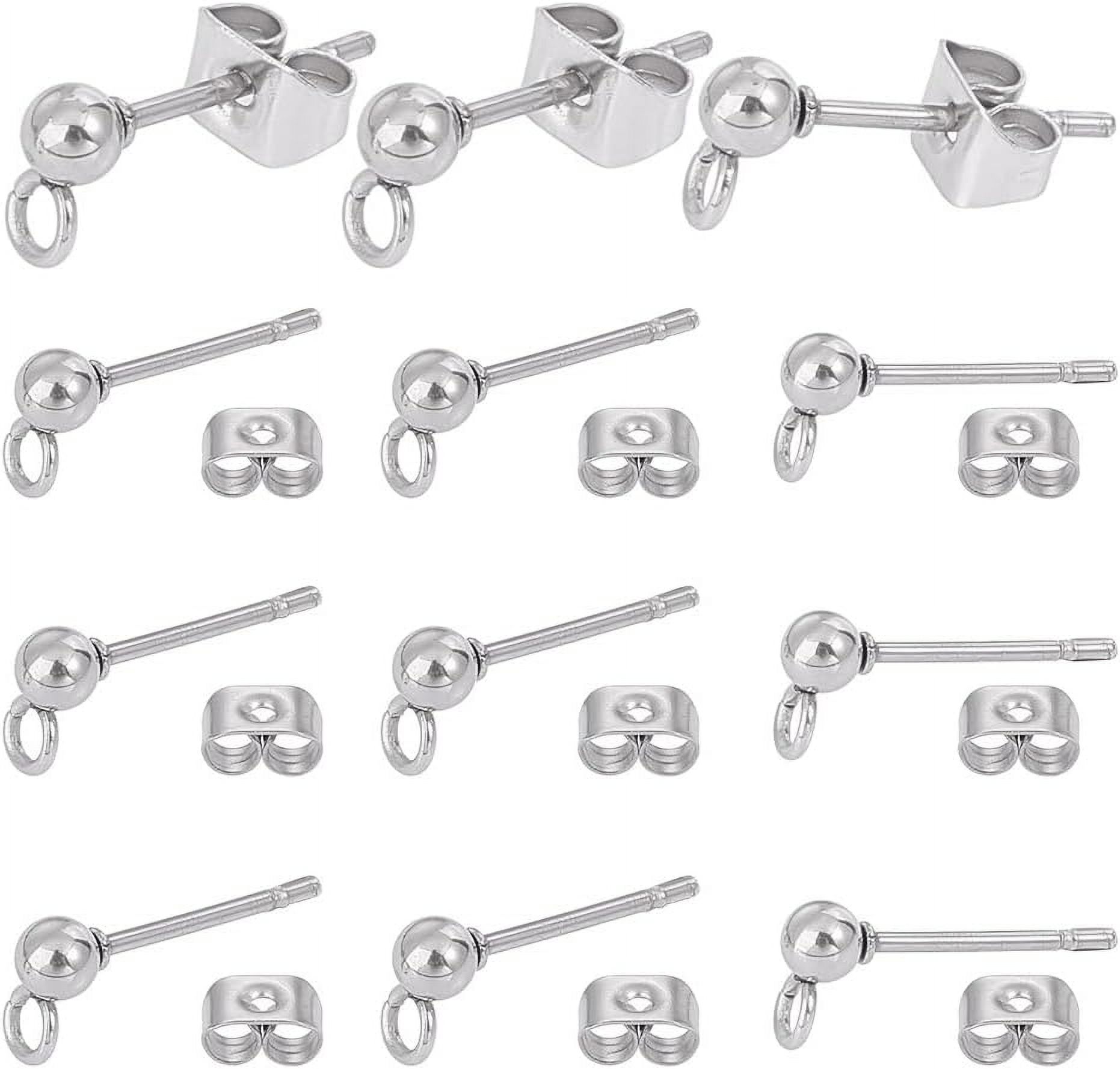 304 Stainless Steel Stud Earring Findings Round 201 Stainless Steel ...