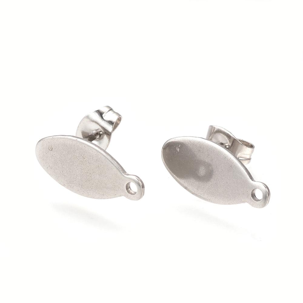 304 Stainless Steel Stud Earring Findings with Loop Ear Nuts/Earring ...