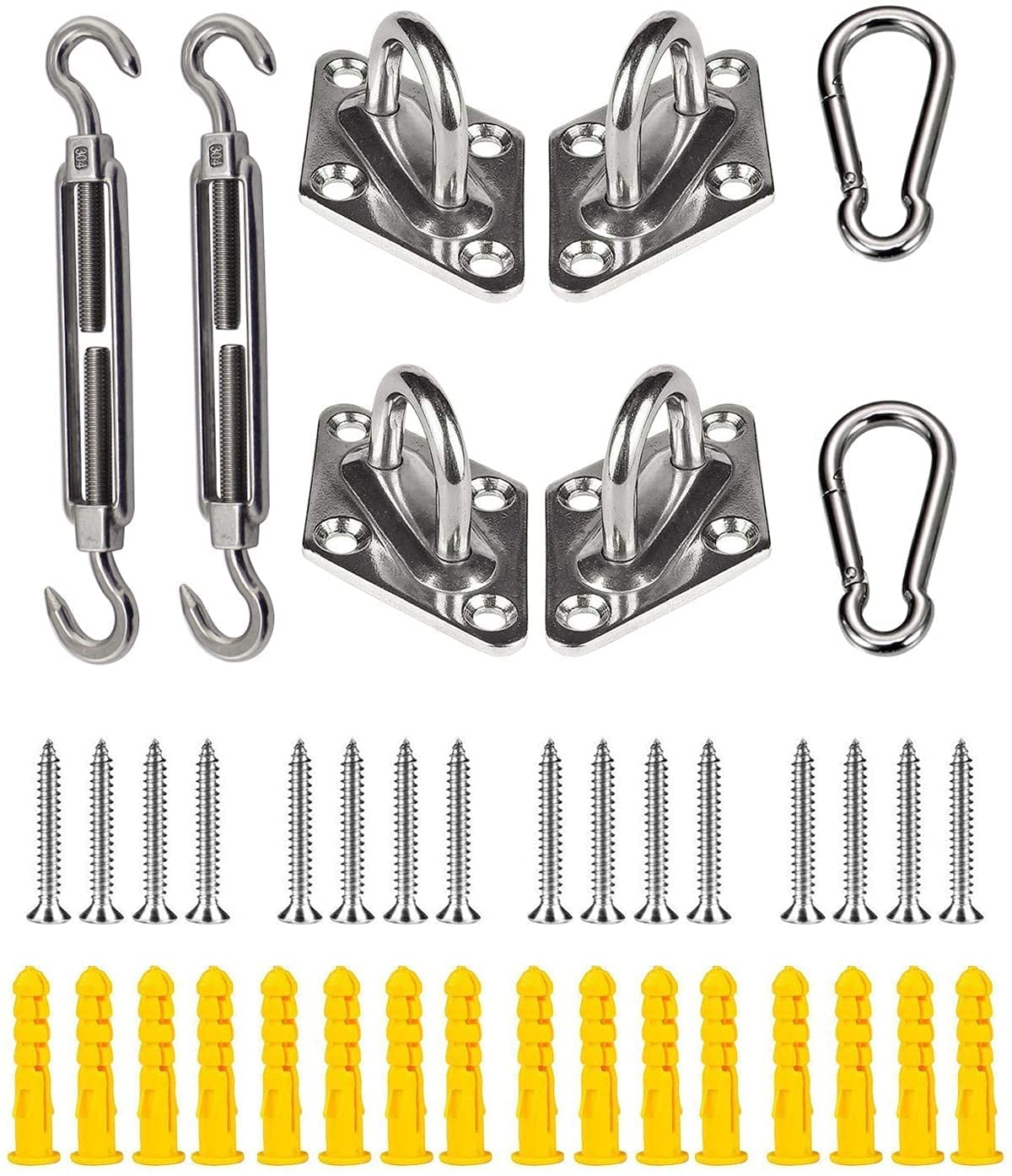 304 Stainless Steel Sun Shade Sail Fixing Kit,M5 Sunshade Canopy ...