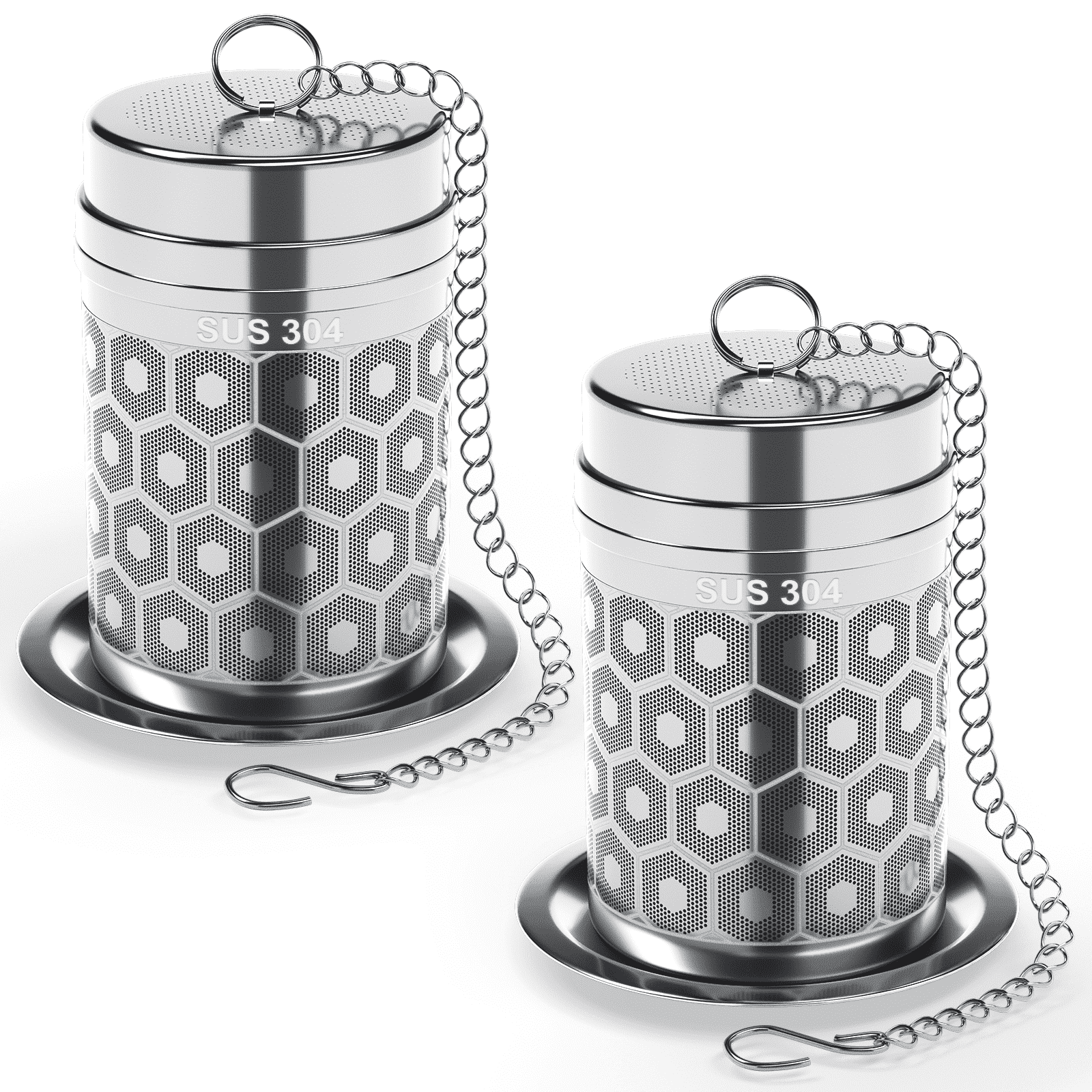 "SELASTASUAL 304 Stainless Steel Tea Strainer, Extra Fine Mesh Tea Ball ...