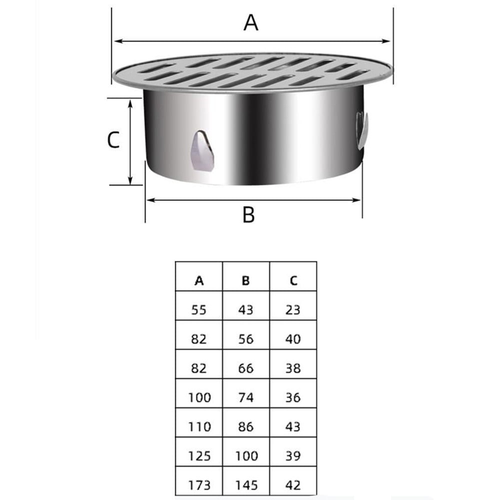 304 Stainless Steel Thicken Drainage Roof Patio Round Flat Floor Drain ...