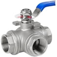 304 Stainless Steel Three-Way Ball Valve L/T Switch Buckle DN65 ...