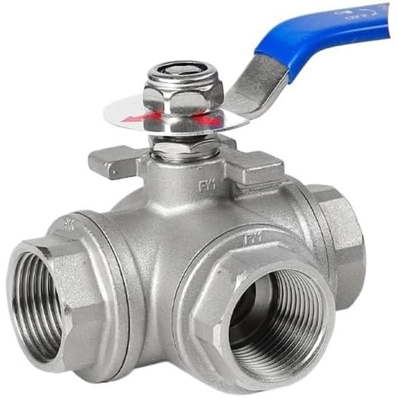 304 Stainless Steel Three-Way Ball Valve L/T Switch Buckle DN65 ...