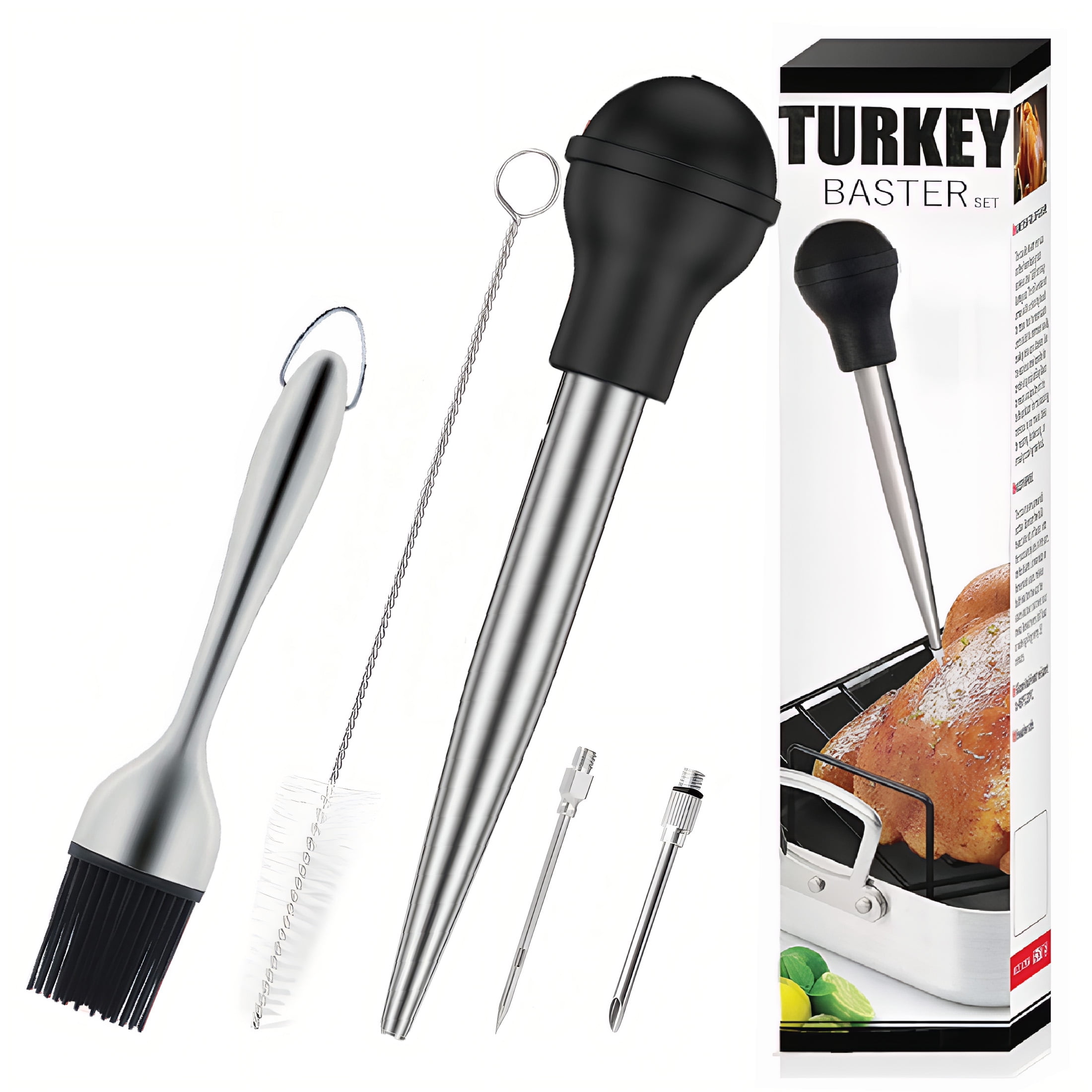 Ekuci 304 Stainless Steel Turkey Baster Kit , Black - Walmart.com