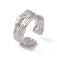 304 Stainless Steel Twist Wave Open Cuff Ring for Women Stainless Steel ...