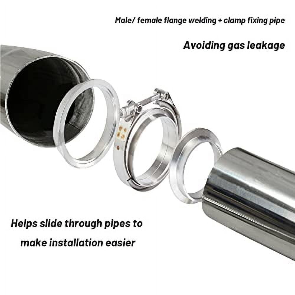 304 Stainless Steel V Clamp, 2 Male Female Flange Assembly，Suitable for ...