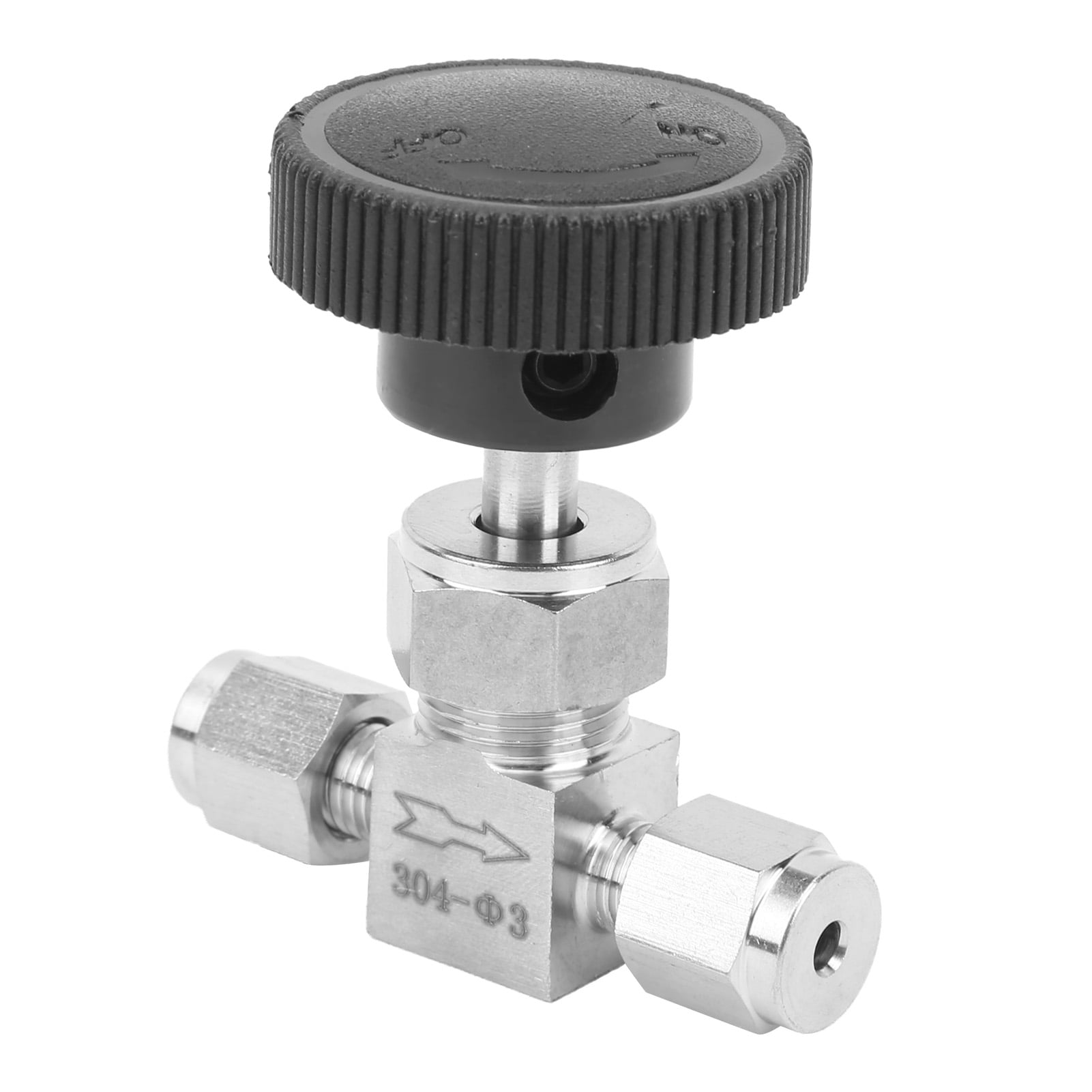 304 Stainless Steel Valve, 2‑Way High Pressure Needle Control For Water Gas Oil Liquid, Needle ...