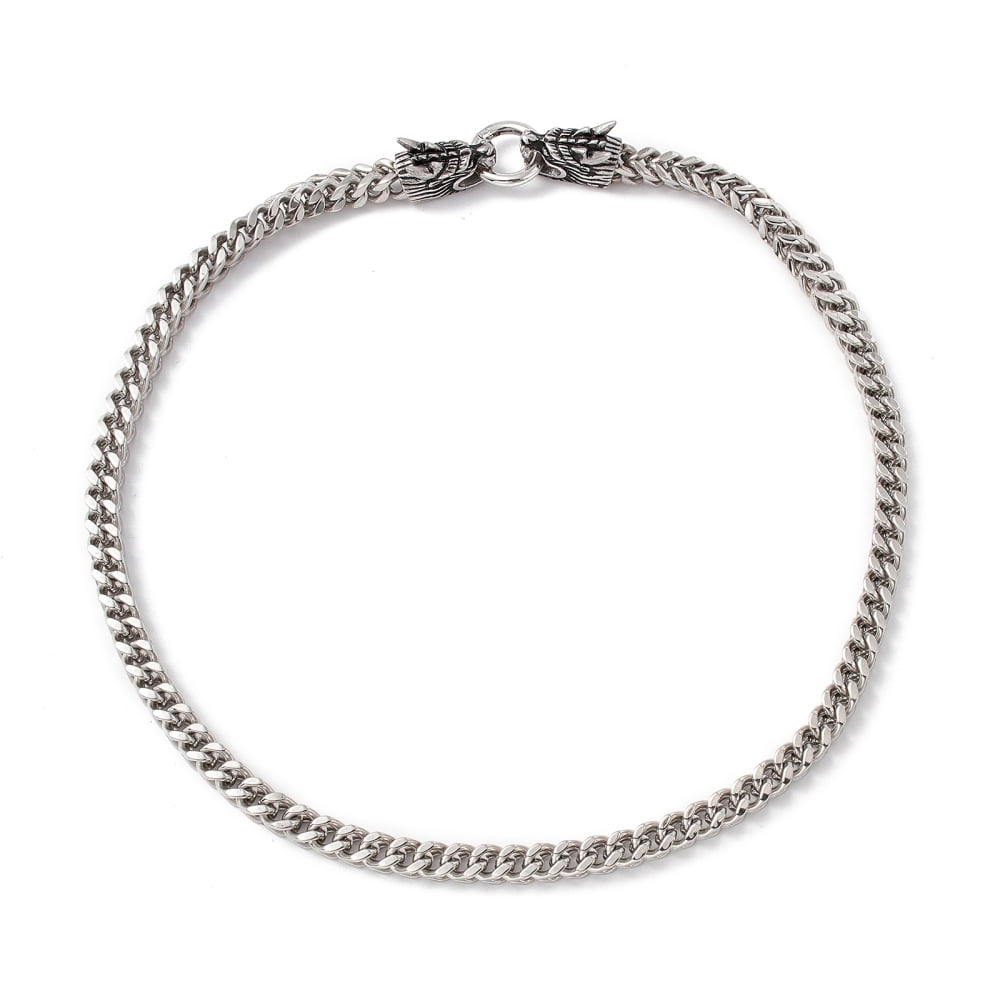 304 Stainless Steel Wheat Chains Necklace with Dragon Clasps for Men ...