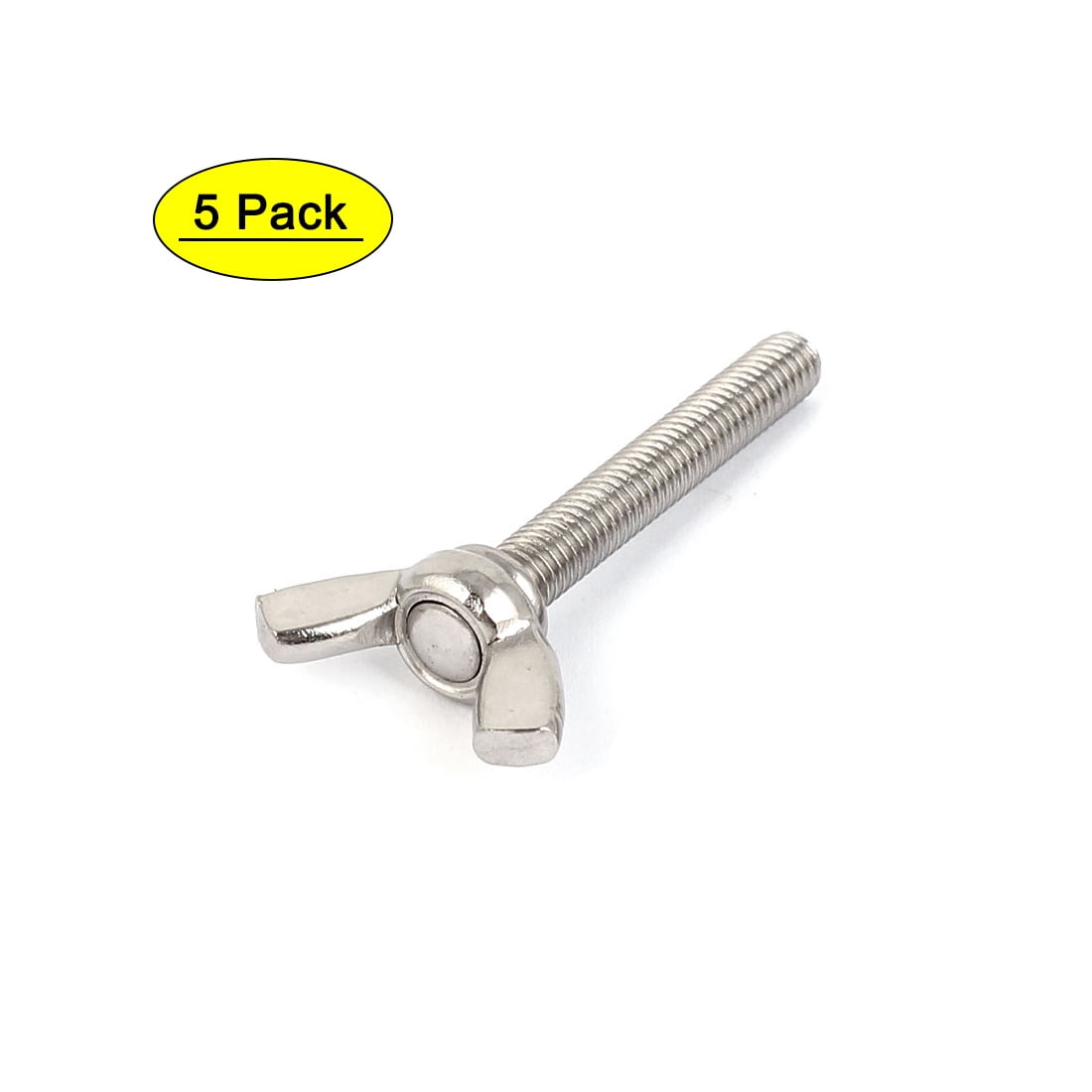 304 Stainless Steel Wing Bolt Butterfly Screw Silver Tone M6 x 40mm ...