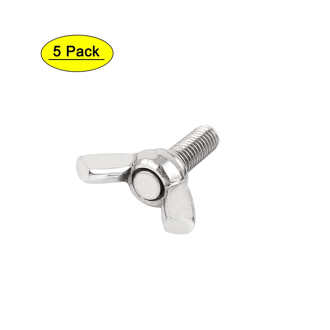 304 Stainless Steel Wing Butterfly Thumb Screw Metric M6 1mm Pitch 5pcs ...