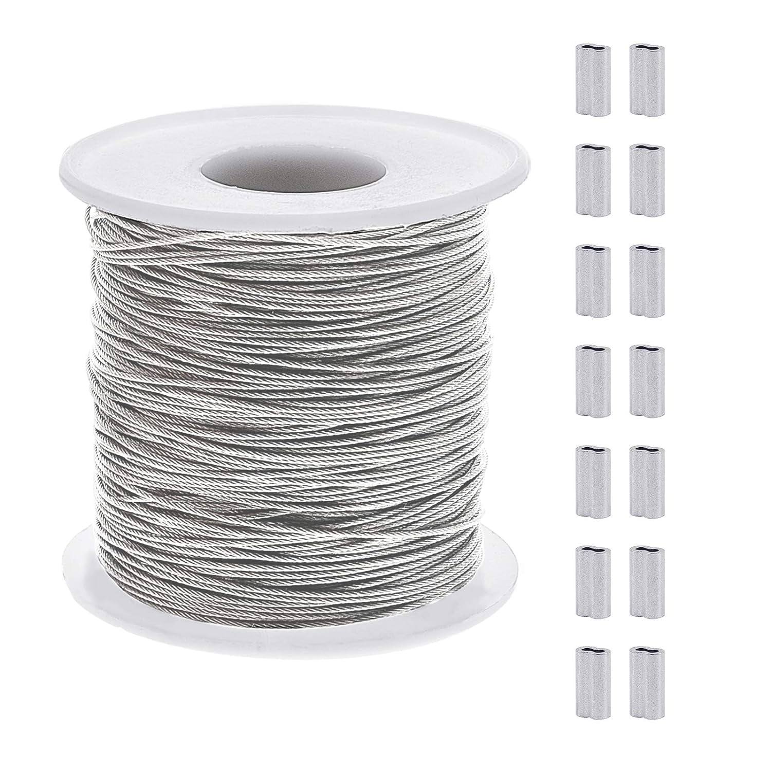 304 Stainless Steel Wire Cable, 393 Ft Length 1/32 Wire Rope with 50 ...