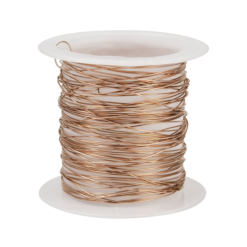 304 Stainless Steel Wire Ion Plating(IP) Round Rose Gold 0.4mm 26 Gauge ...