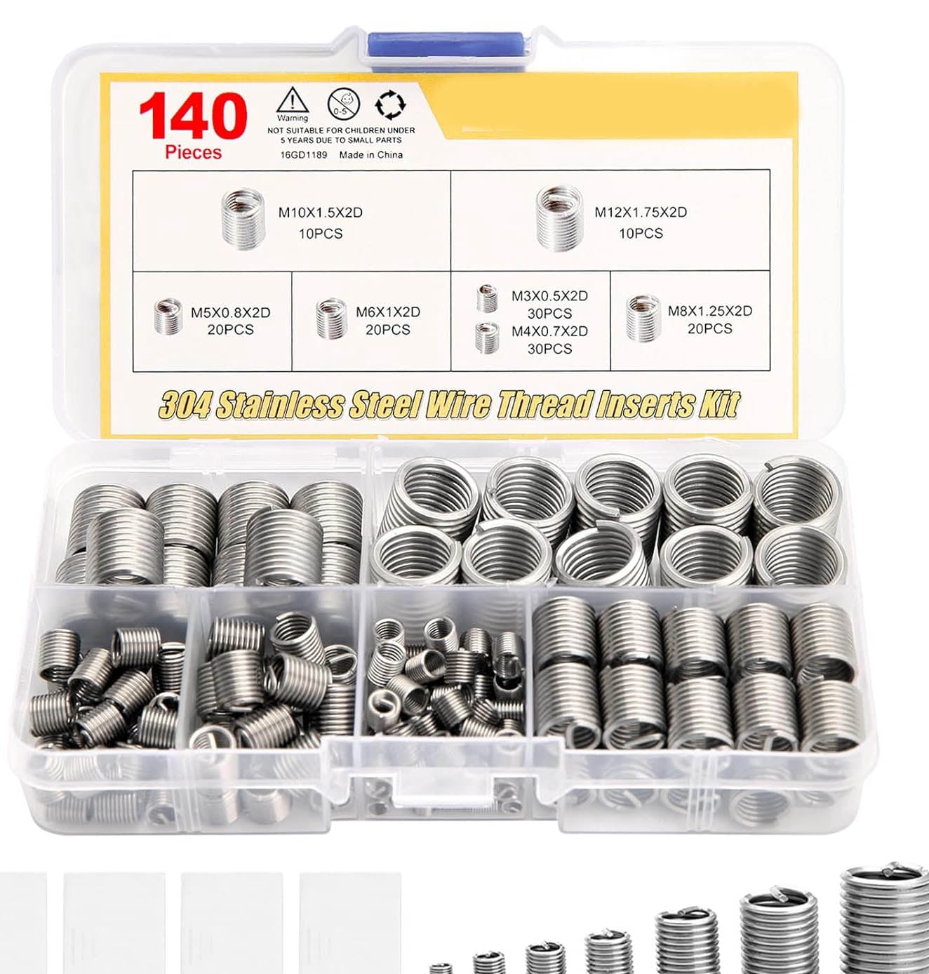 304 Stainless Steel Wire Thread Inserts Helical Coiled Wire Screw ...
