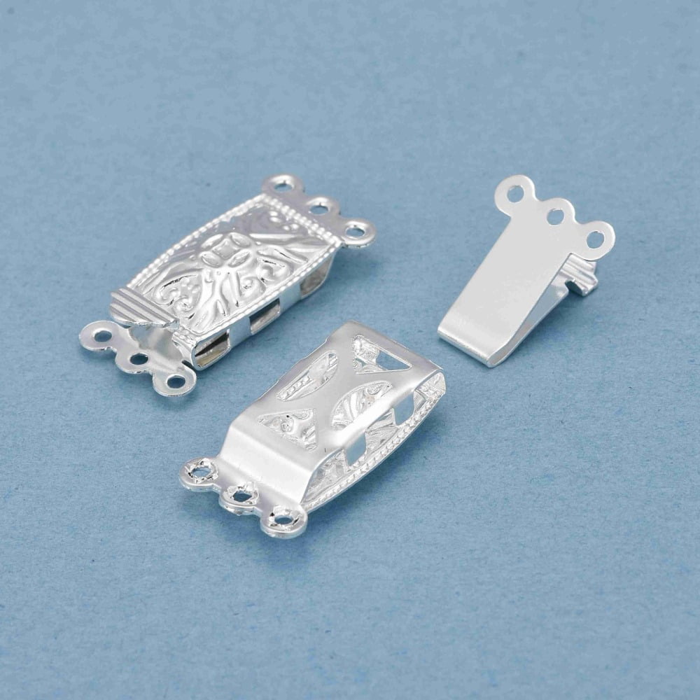 304 Stainless Steel box Clasps Multi-Strand Clasps 3-Strands 6-Holes ...