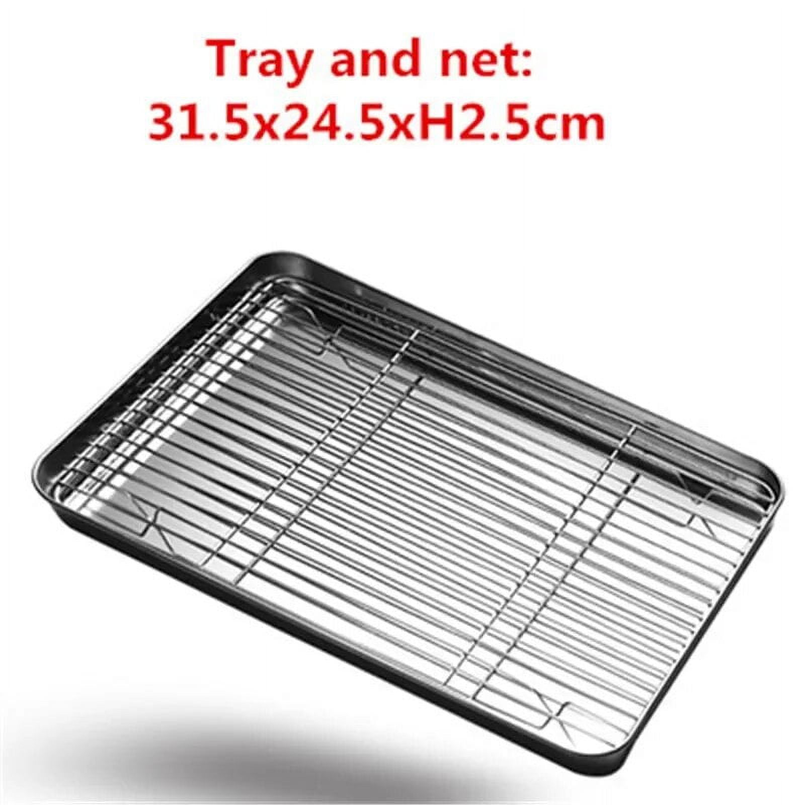 304 Stainless Steel cake Baking BBQ Pan Tray plate Oven brownie tray ...