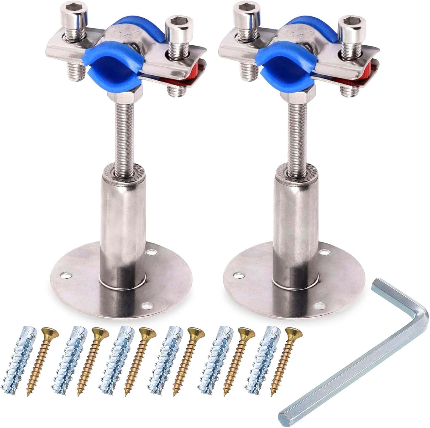 304 Stainless steel adjustable pipe support (Adjustable Height 50-100mm ...