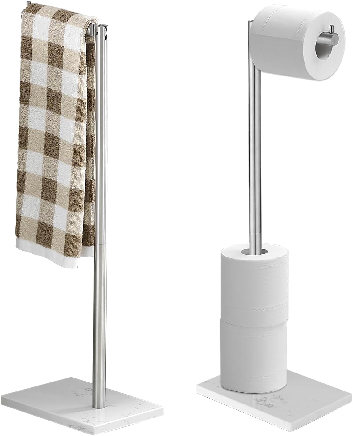304 Stainless steel freestanding toilet paper holder with marble base ...