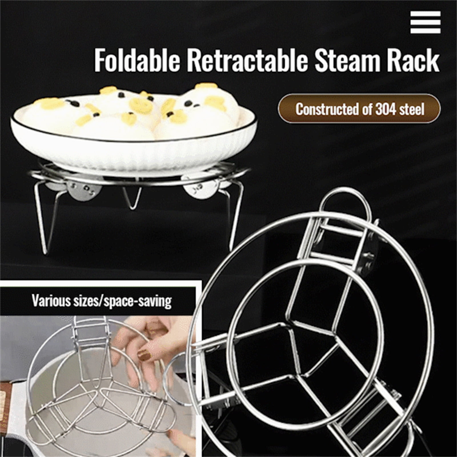 304 Thickened Stainless Steel Telescopic Steam Rack Household ...