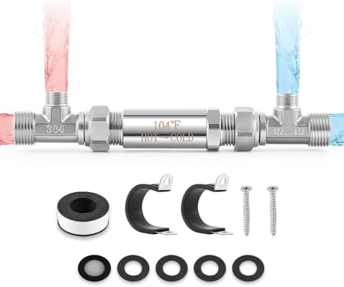 304 stainless bypass valve for instant hot water recirc pump, 1/2″ & 3/ ...