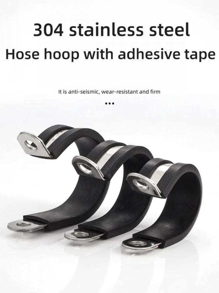 304 stainless steel Rubber Lined P Clips R-type pipe clampCable ...