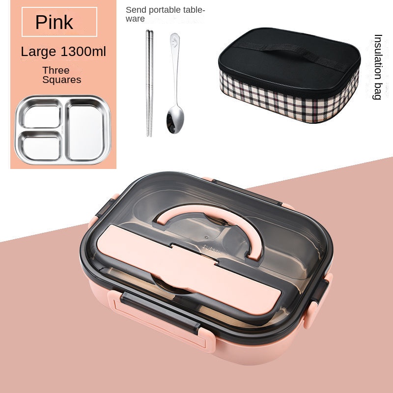304 stainless steel deepened adult student lunch box Korean simple two ...