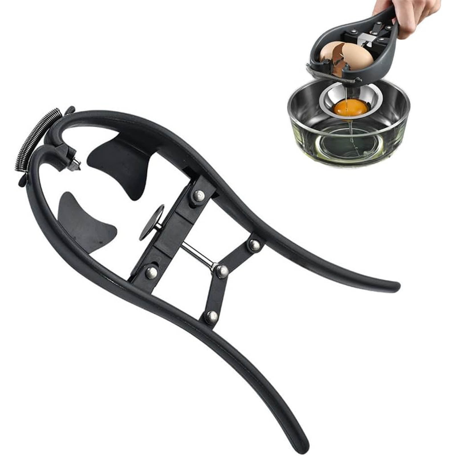 304 stainless steel egg breaker, egg separator, 2-in-1 egg opener ...