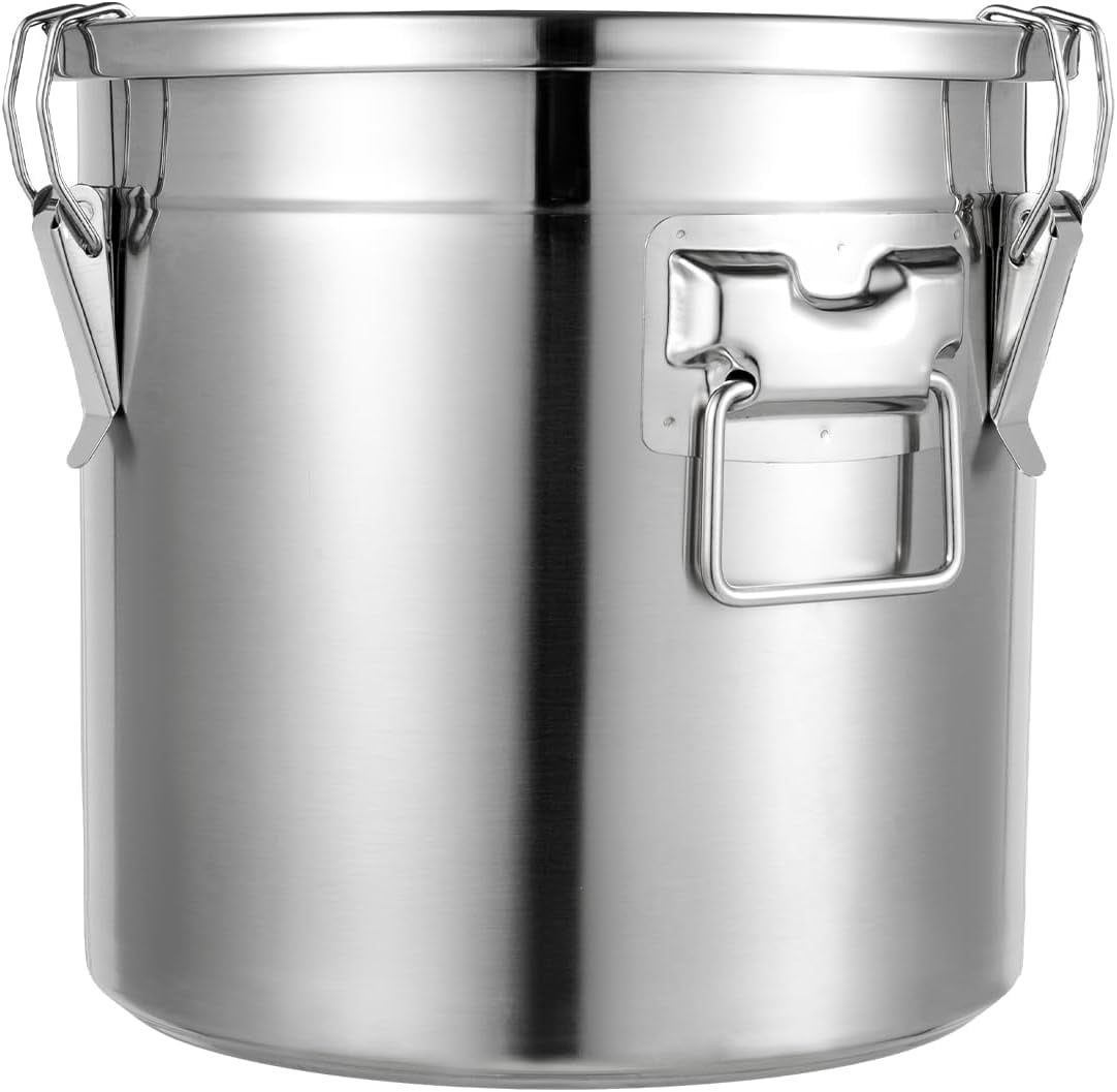 304 stainless steel kitchen sealed jar 21L Airtight Jar with lid food ...