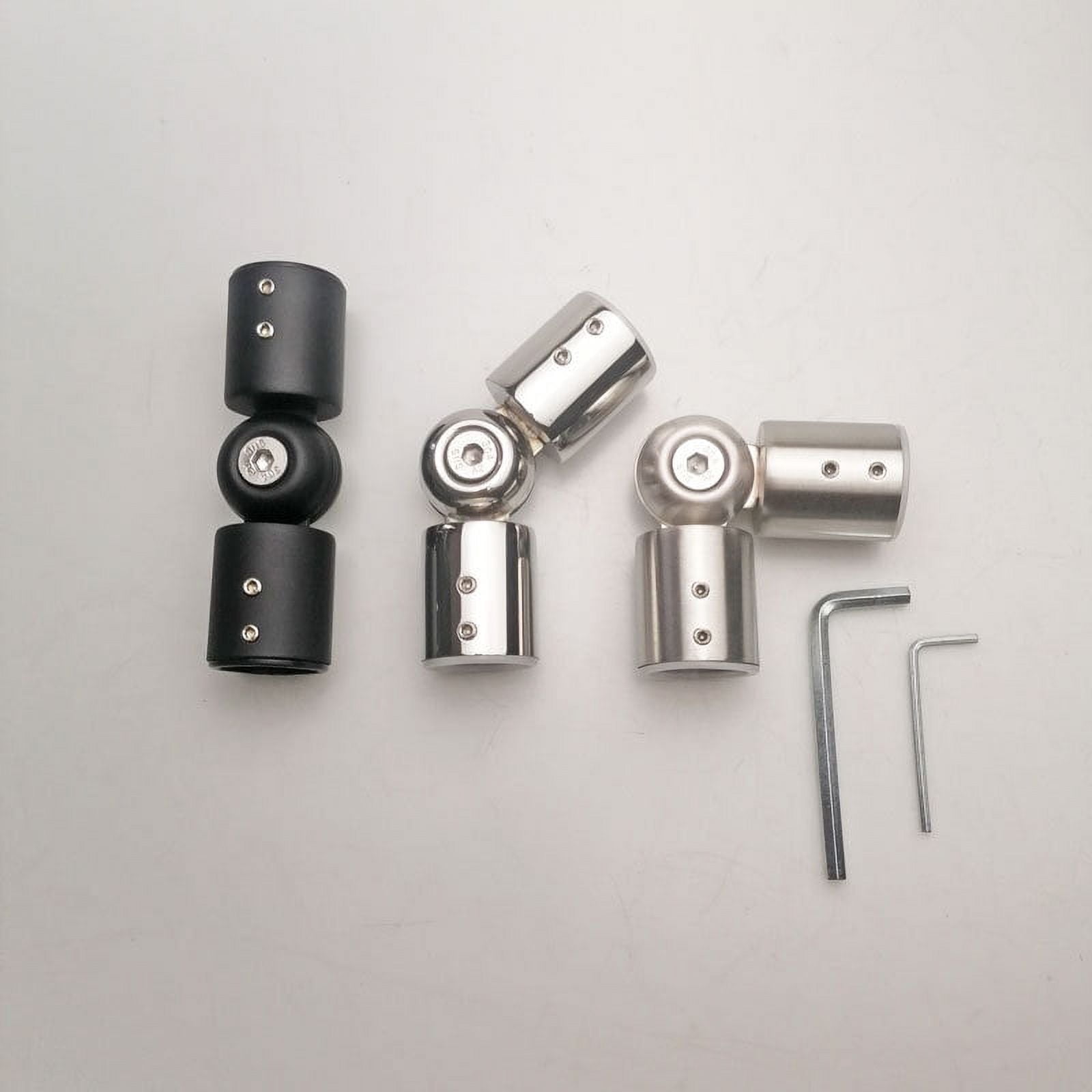 304 stainless steel round pipe connector bathroom glass pull rod fixture shower room curtain rod ...