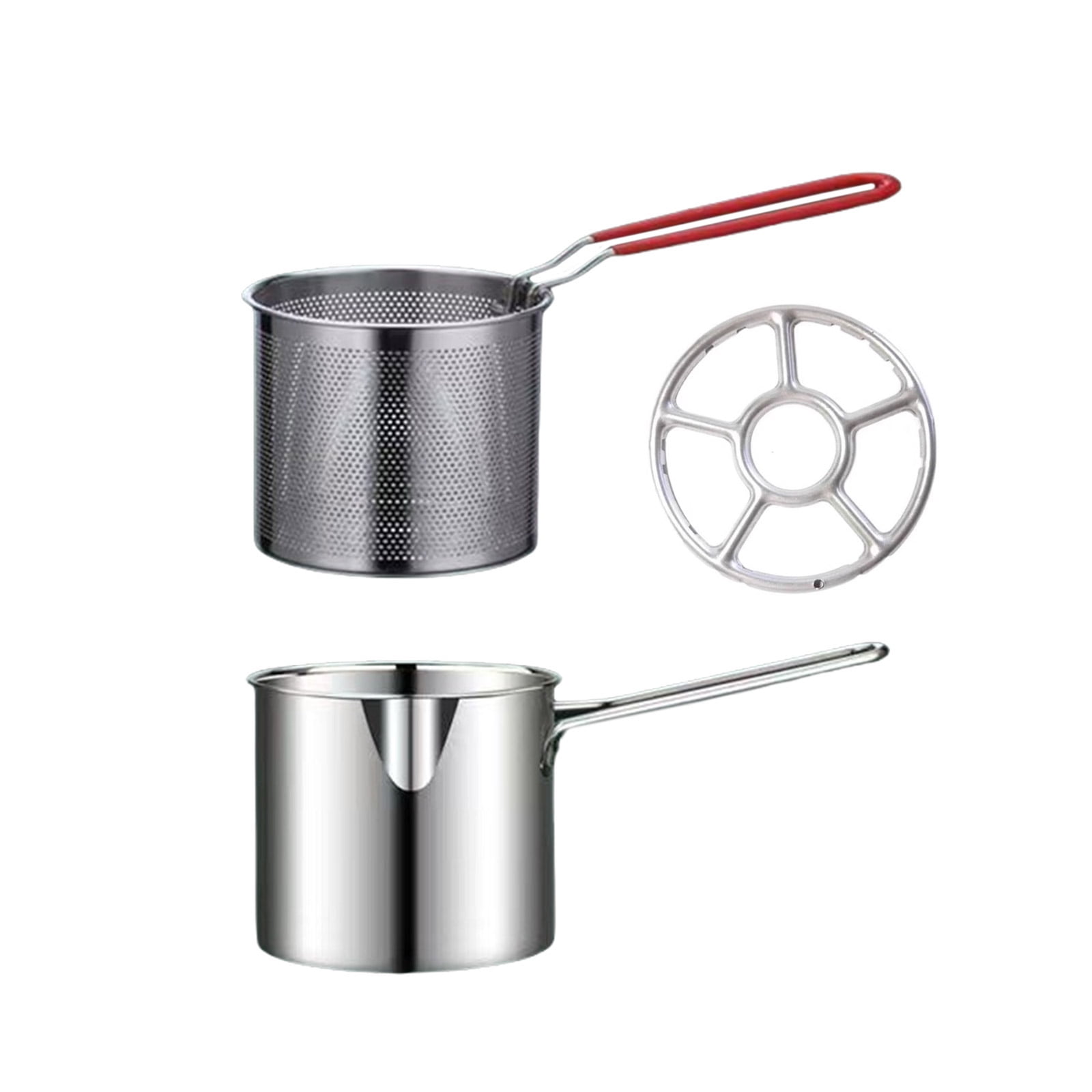 304Stainless Steel Frying Pans with Detachable Strainer Family Cooking ...