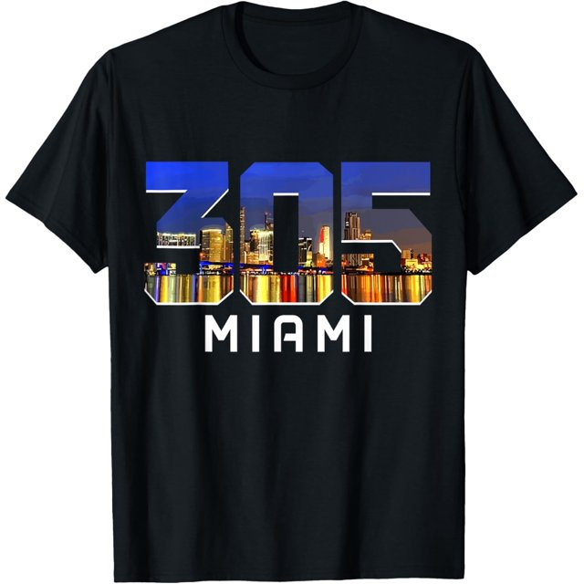 305 Miami Area Code Pride Skyline Florida Vintage T-ShirtMen's and ...
