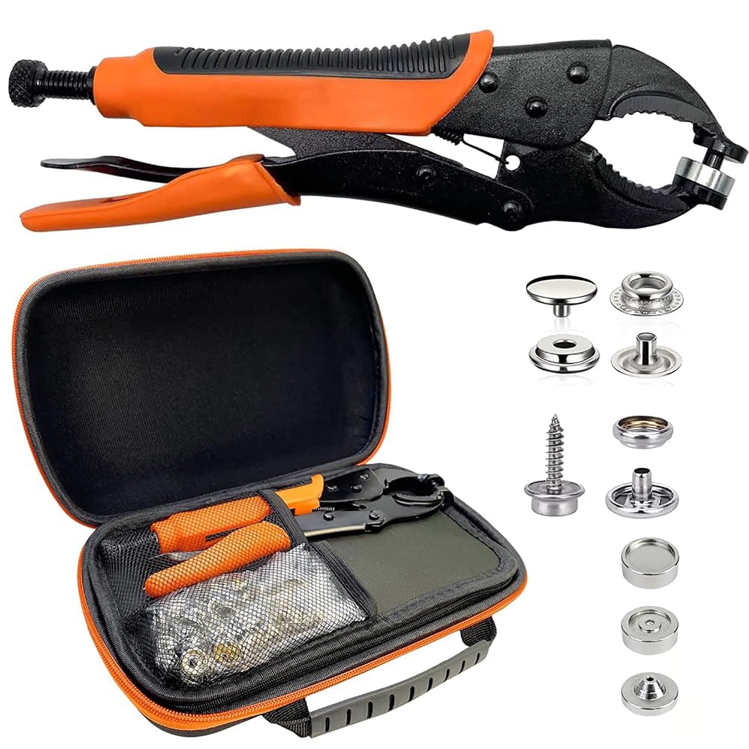 305 Pcs Heavy Duty Snap Fastener Kit with Snap Pliers, Magnetic Setter ...