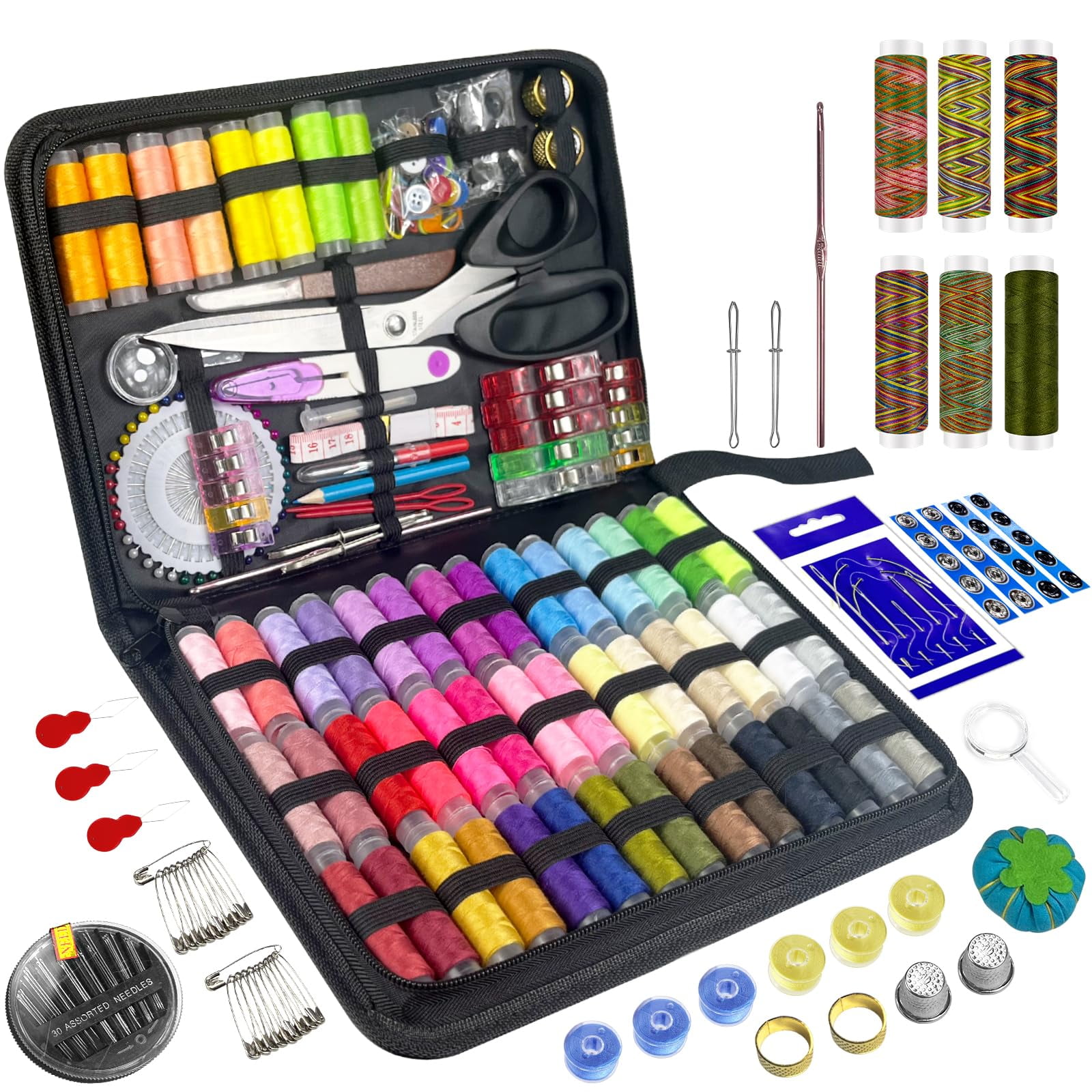 305 Sewing Kit 56 Color Thread Spools Beginner Home Travel Use ...