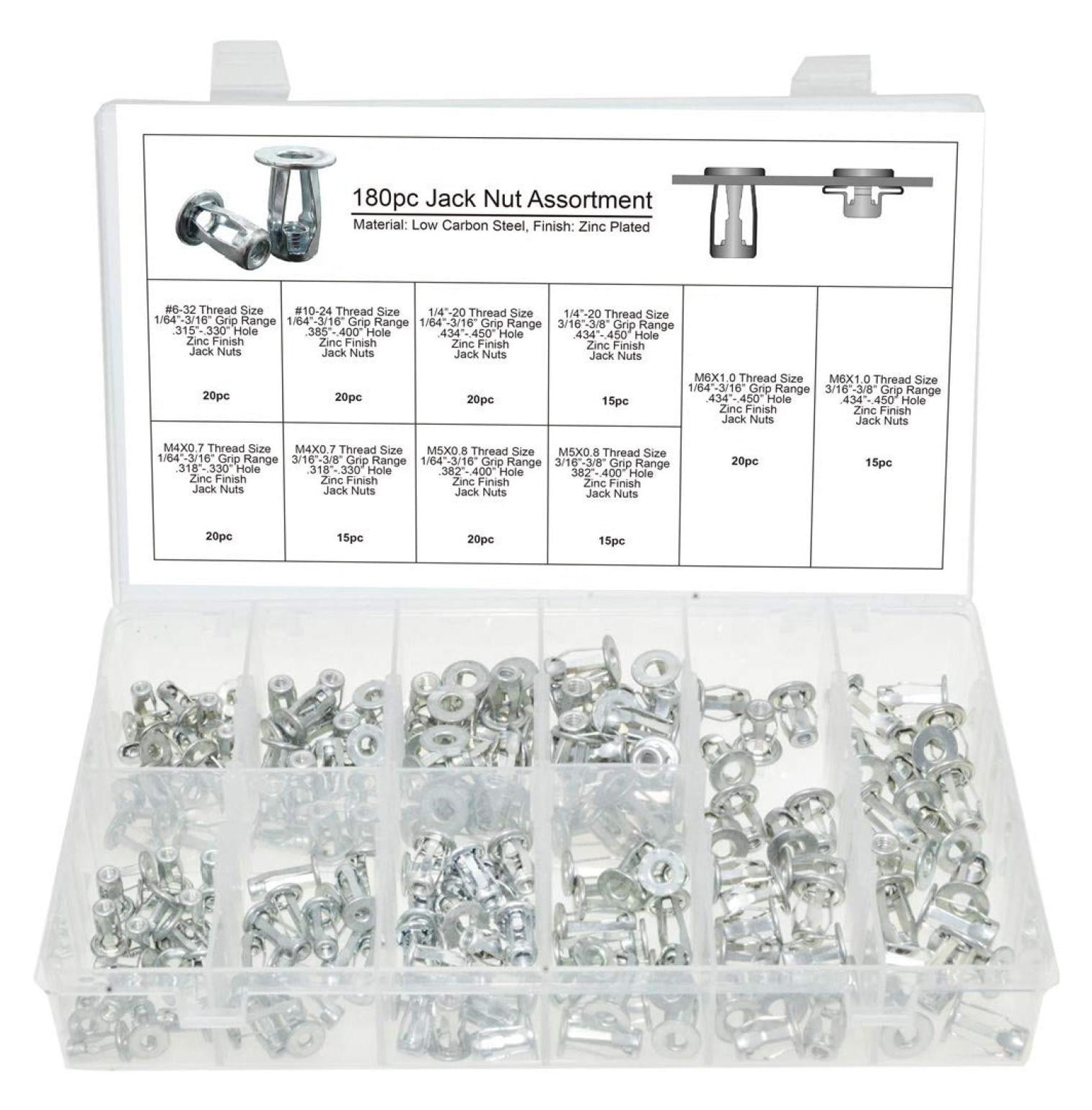 30550 - Metric and SAE Blind Jack Nut Rivet Nut Assortment Nut Insert ...