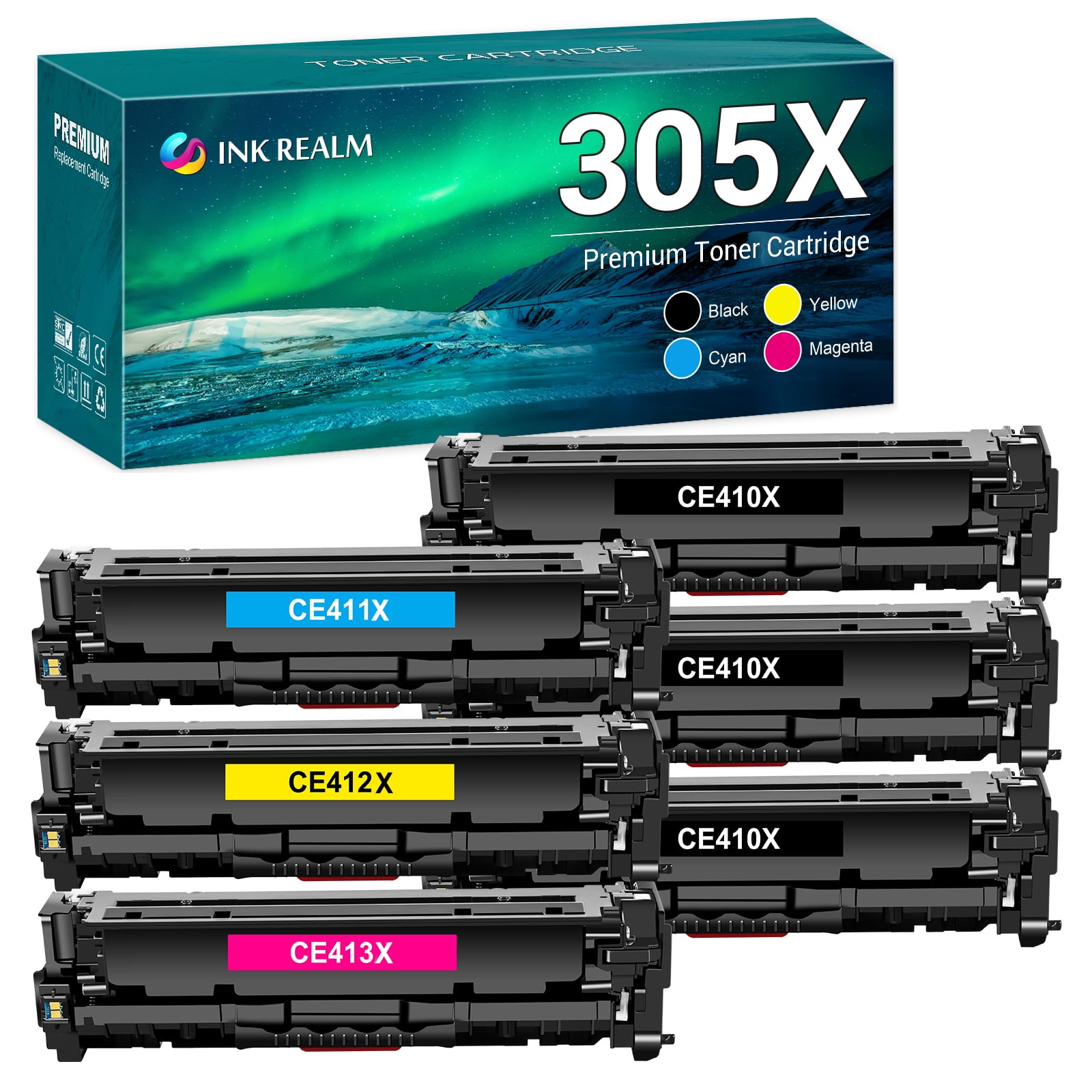 305X 305A Compatible Toner Cartridge Replacement for for HP 305X CE410X ...