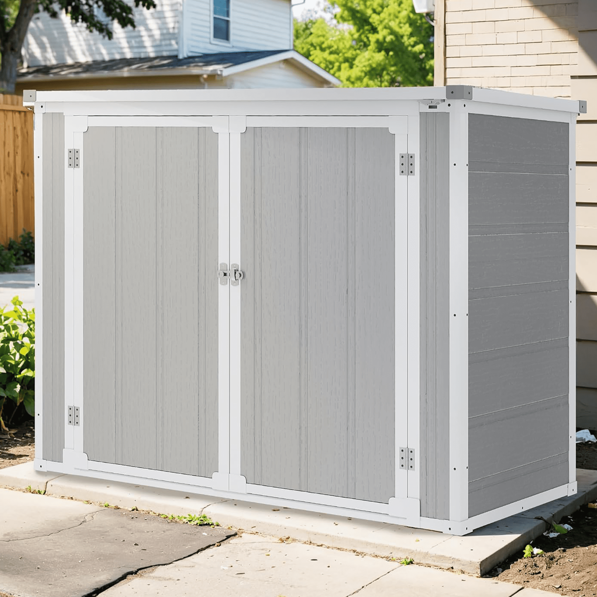 306 Gallon Deck Box & Storage Shed, 41 Cu.Ft All-Weather Resin Storage ...